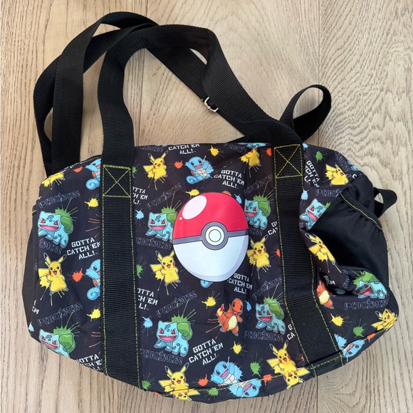 Other | Pokemon Themed Small Black Plastic Duffel Bag | Poshmark